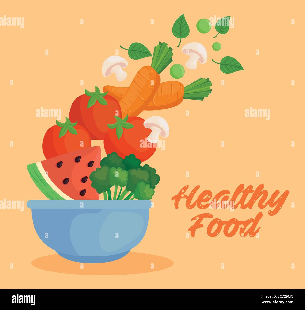 Banner Healthy Food Vegetables And Fruit In Bowl Stock Vector Image And Art Alamy