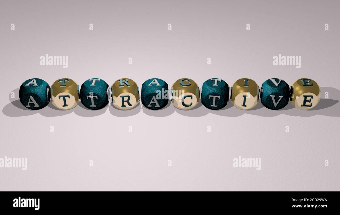 combination of ATTRACTIVE built by cubic letters from the top ...