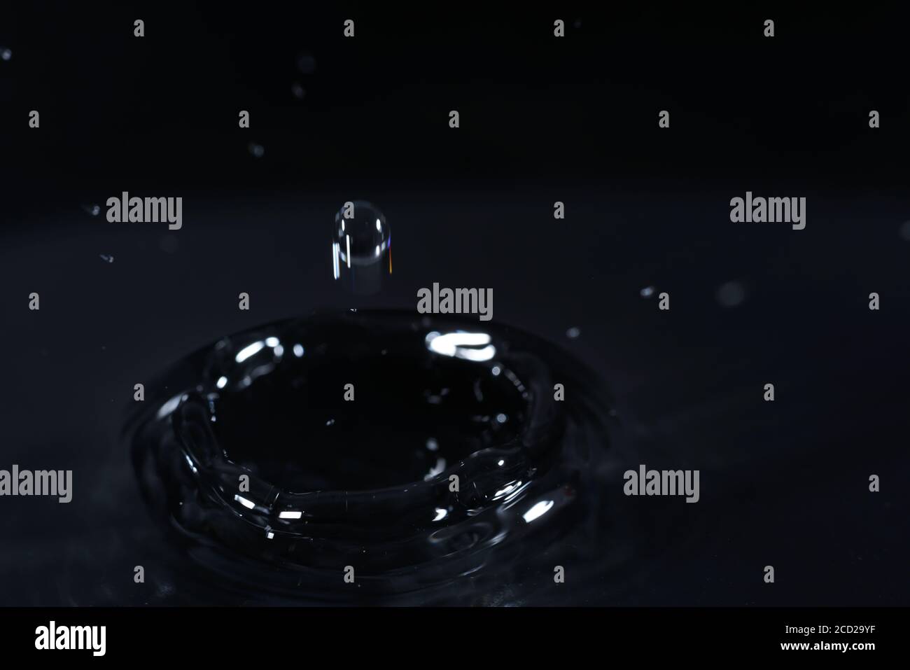 Closeup of a droplet falling on the water surface Stock Photo - Alamy