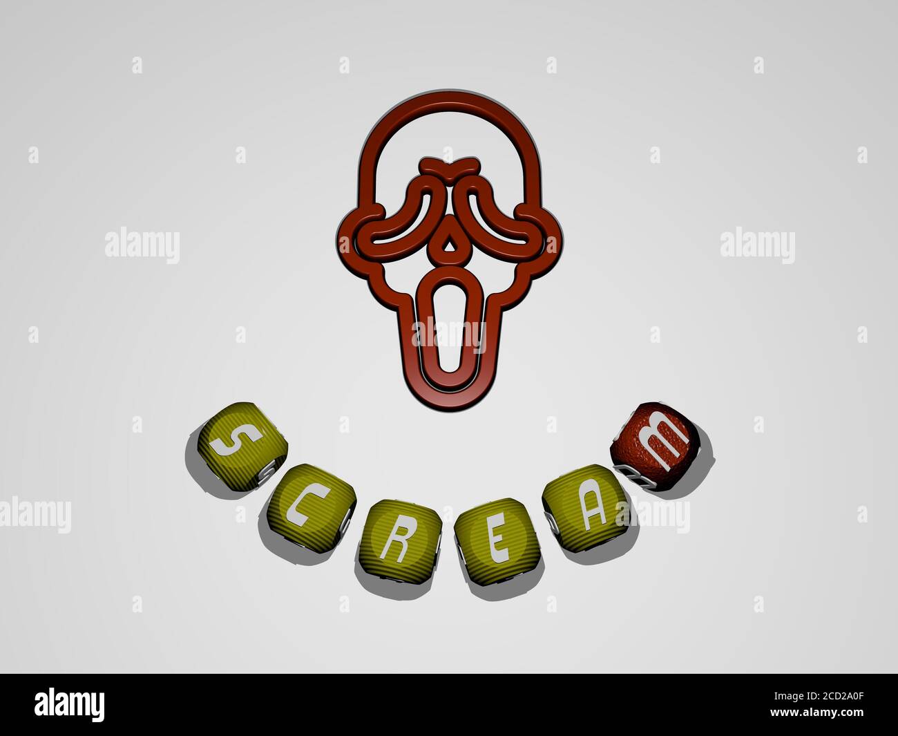 scream text around the 3D icon, 3D illustration Stock Photo - Alamy