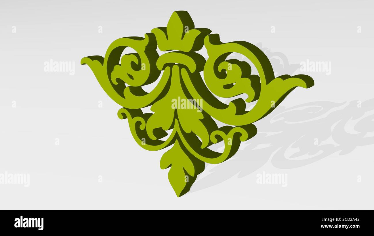symmetrical pattern 3D icon casting shadow, 3D illustration Stock Photo ...