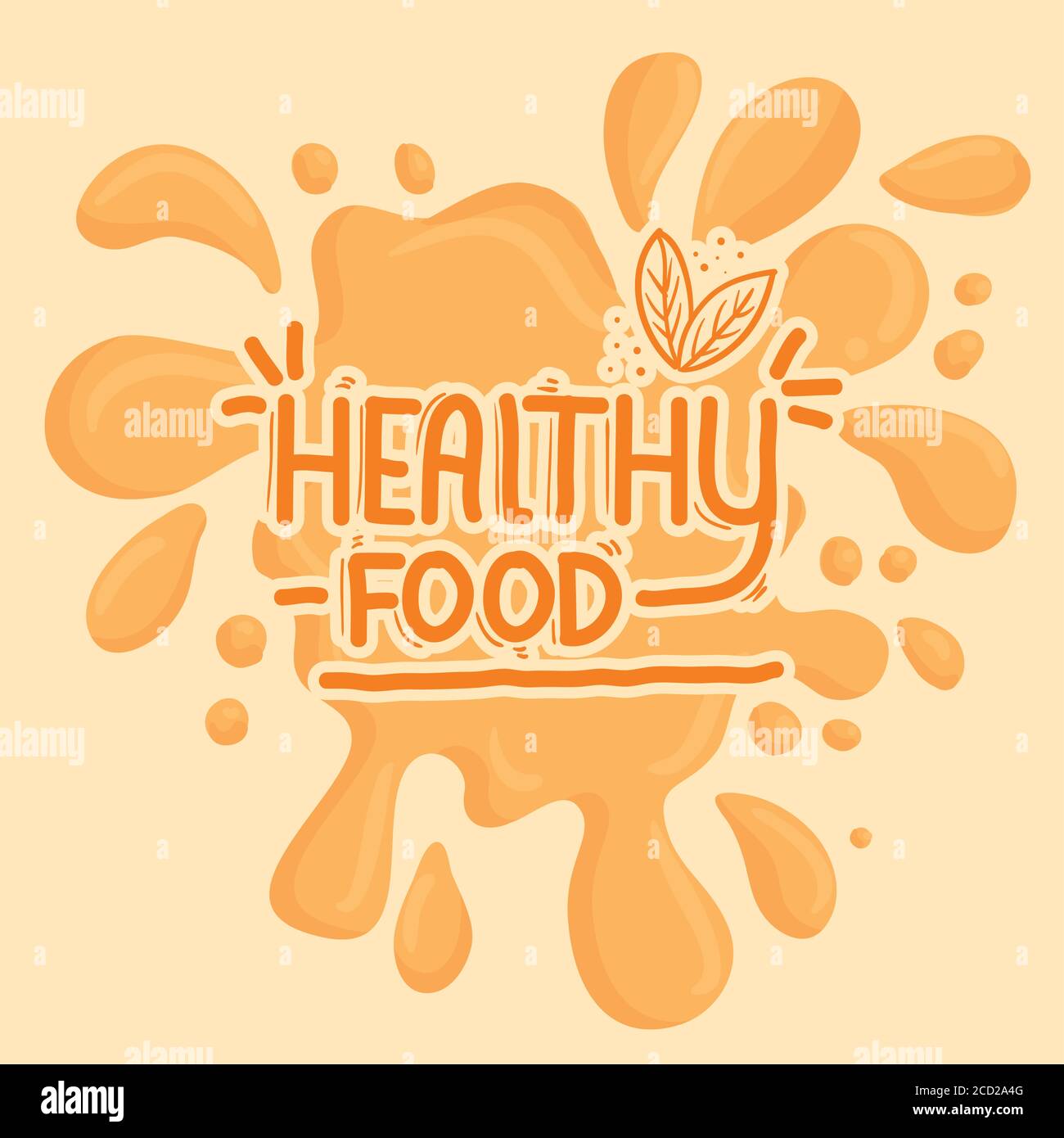 poster of healthy food lettering in juice splash Stock Vector Image ...