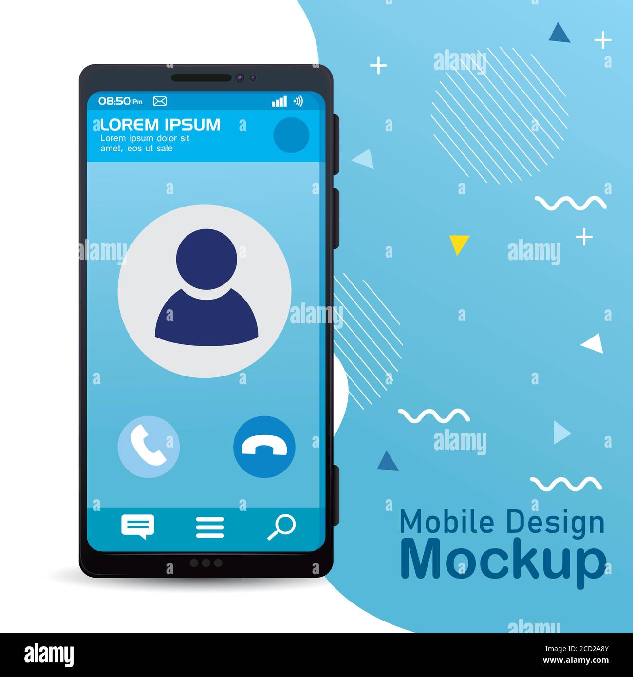 poster mobile design mockup, realistic smartphone mockup with call on ...