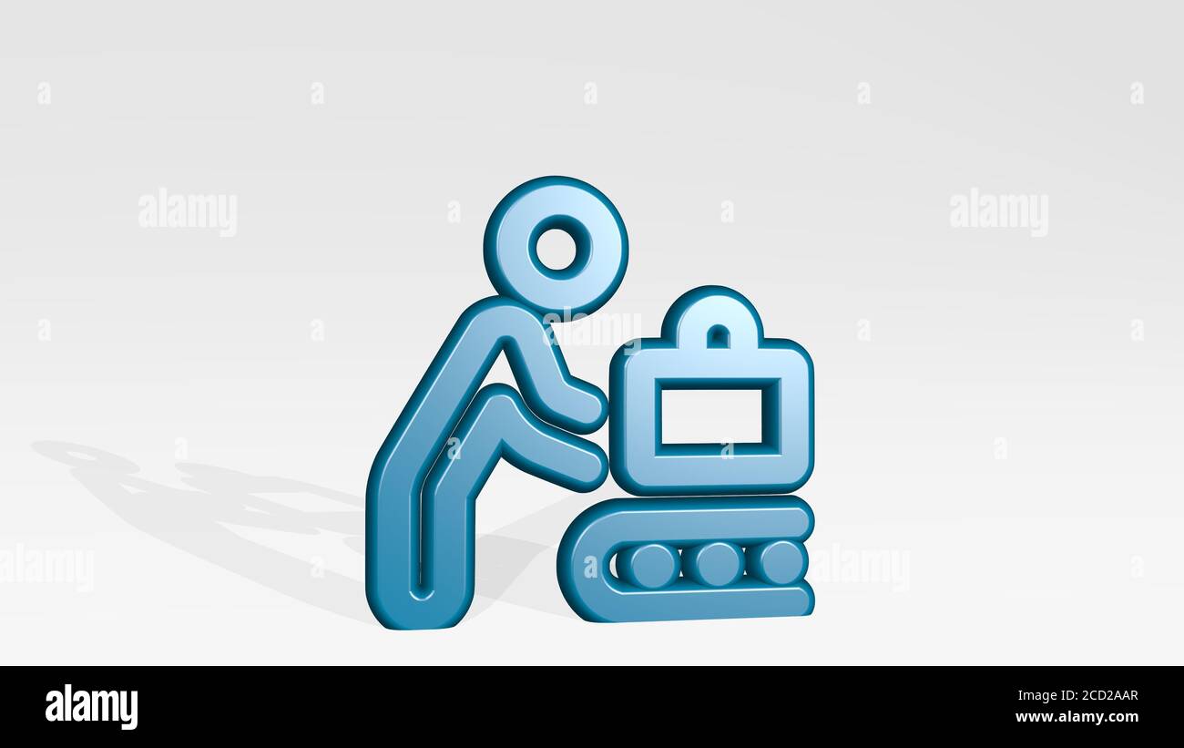 baggage leave 3D icon casting shadow, 3D illustration Stock Photo - Alamy