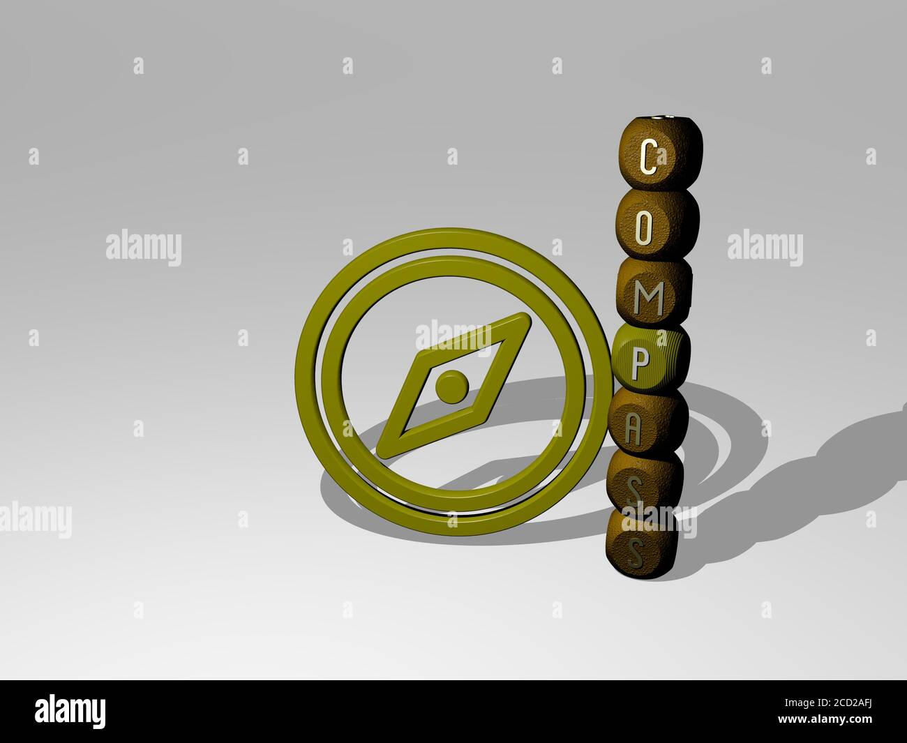 COMPASS text beside the 3D icon, 3D illustration Stock Photo - Alamy