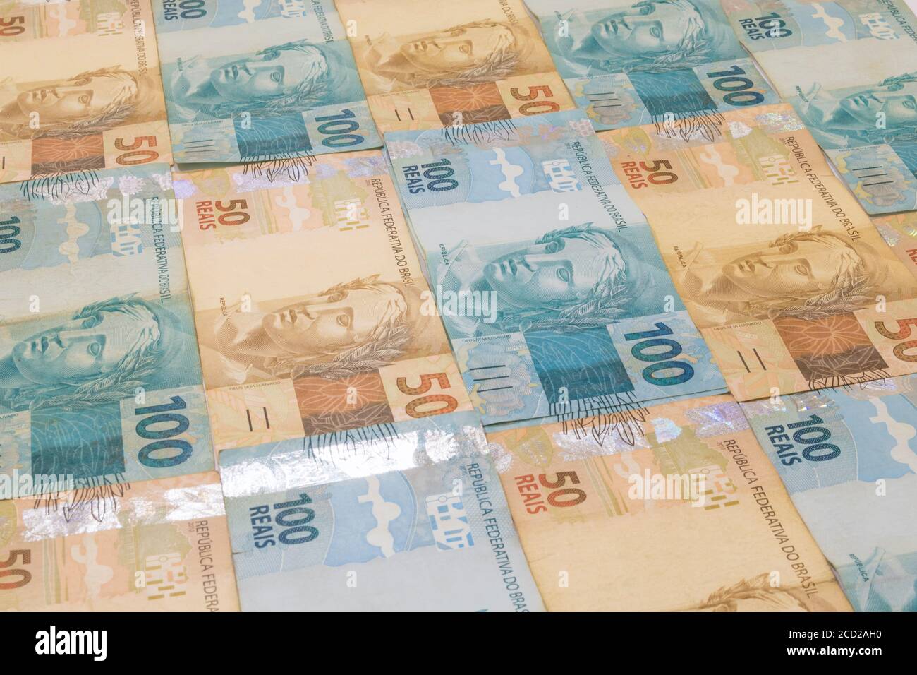 Brazilian money with blank space Stock Photo - Alamy