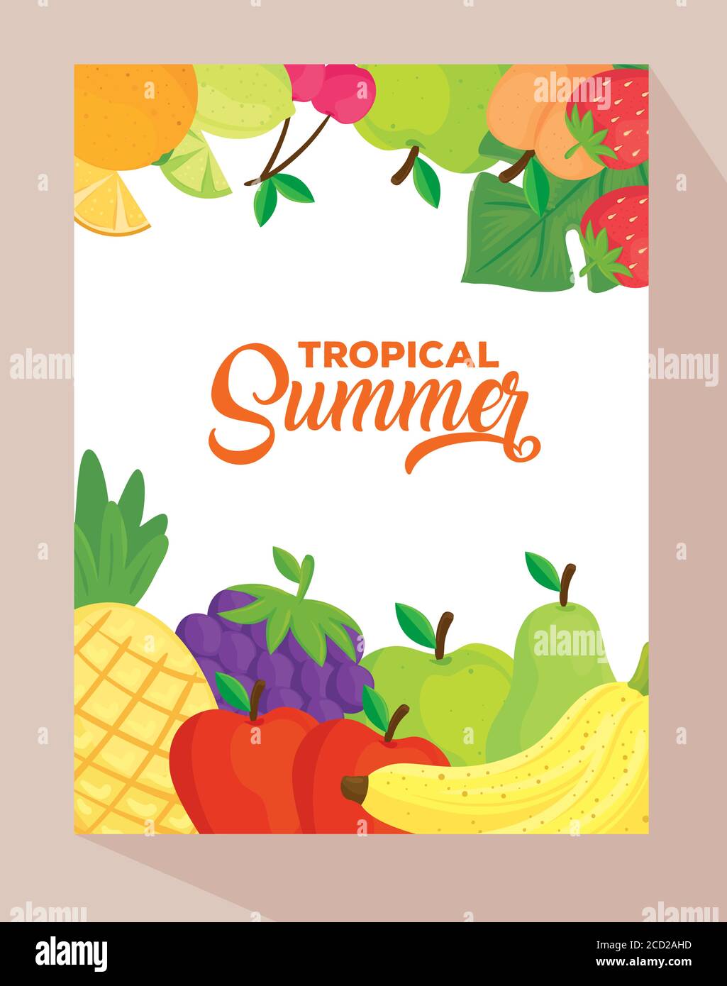 tropical summer banner, with fresh fruits Stock Vector Image & Art - Alamy