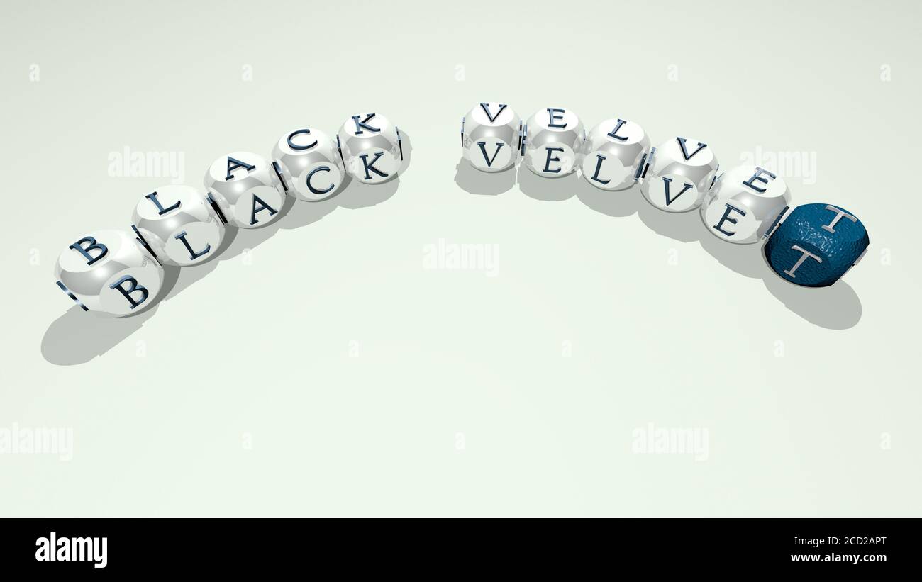 black velvet combined by dice letters and color crossing for the ...
