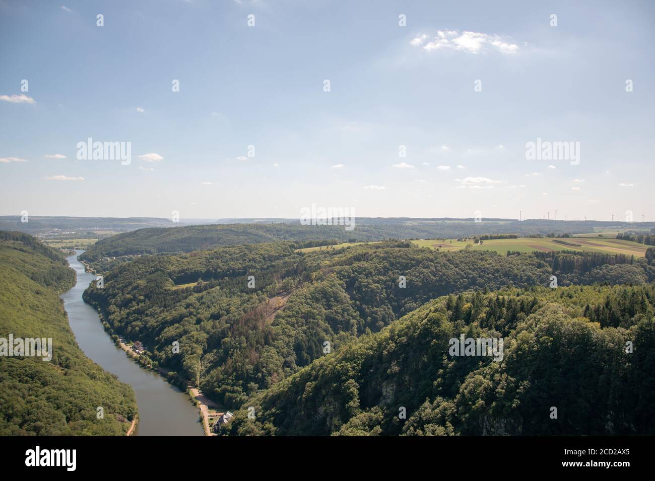 Bird's eye view of the Saarschleife Mettlach in Germany Stock Photo - Alamy