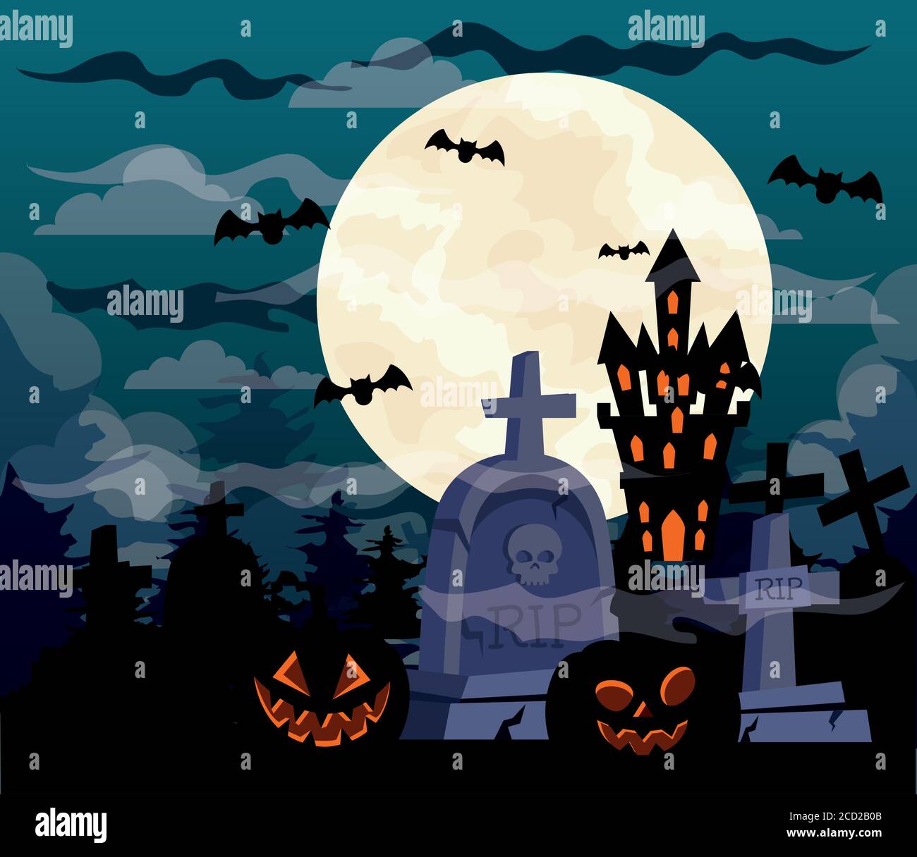 Haunted Cemetery Background