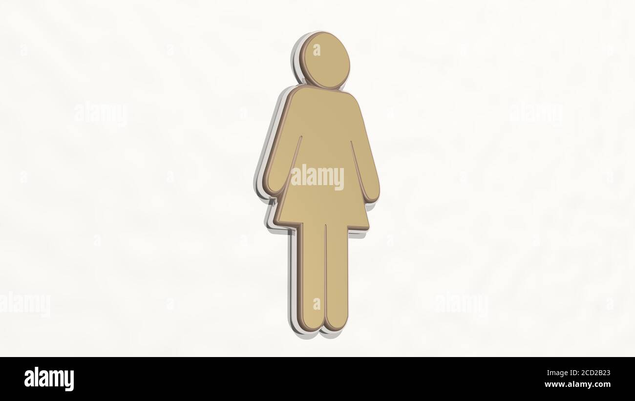 woman 3D drawing icon, 3D illustration Stock Photo - Alamy