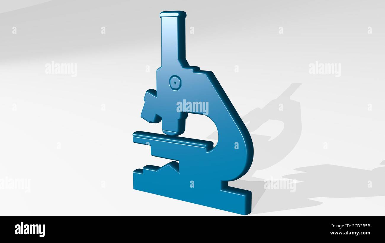 microscope 3D icon casting shadow, 3D illustration Stock Photo - Alamy