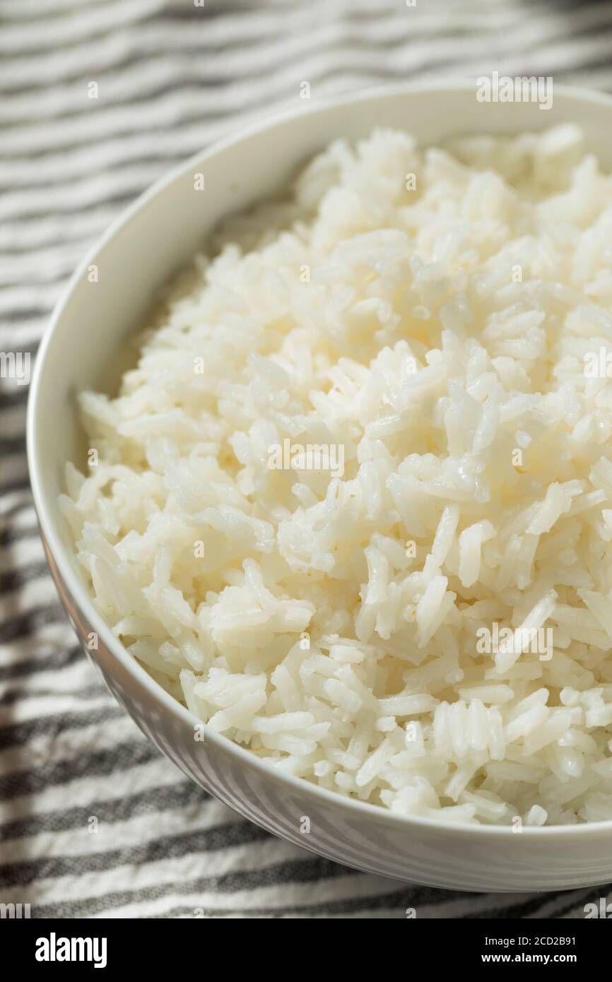 Homemade Cooked Steamed White Rice in a Bowl Stock Photo - Alamy