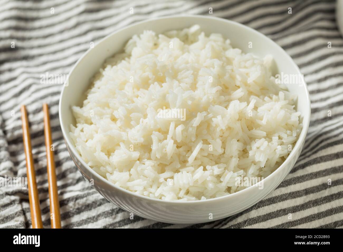 Homemade Cooked Steamed White Rice in a Bowl Stock Photo - Alamy