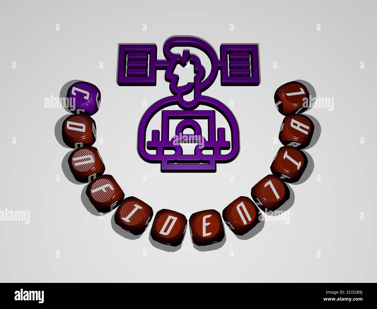 CONFIDENTIAL text around the 3D icon, 3D illustration Stock Photo - Alamy