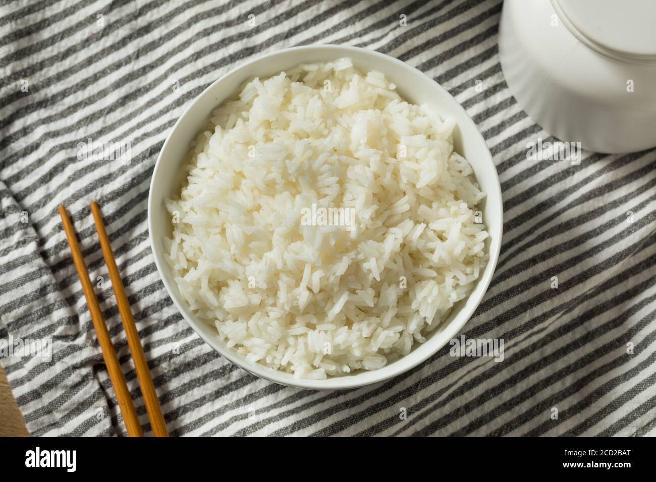 Homemade Cooked Steamed White Rice in a Bowl Stock Photo - Alamy