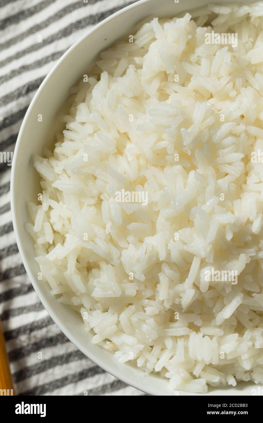 Homemade Cooked Steamed White Rice in a Bowl Stock Photo - Alamy