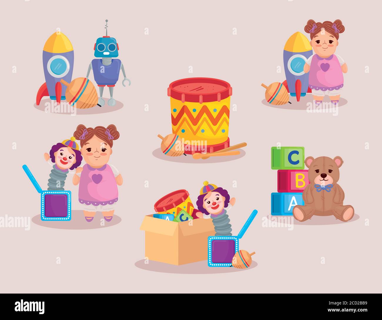 collection of cute kids toys Stock Vector Image & Art - Alamy