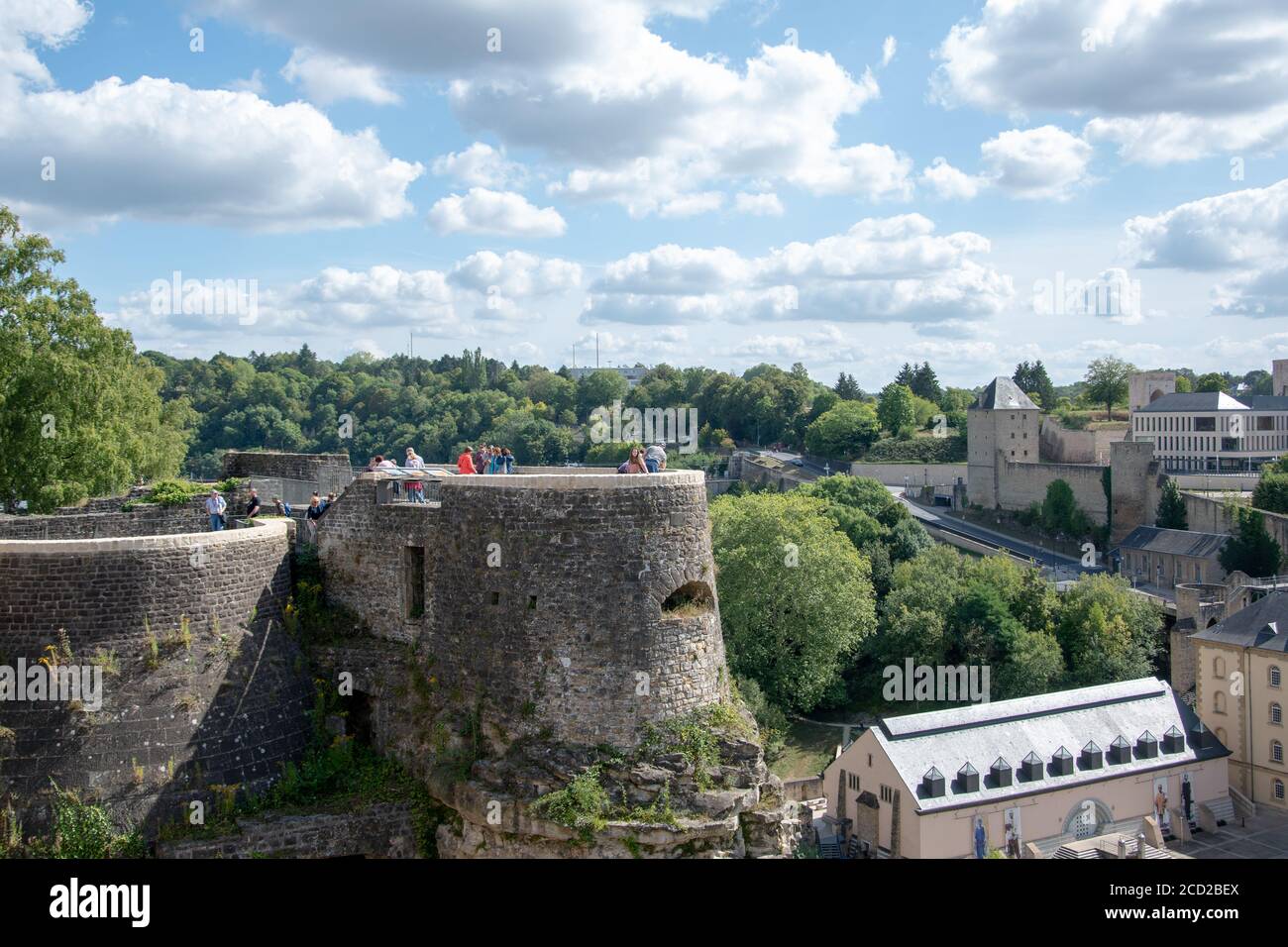 Aerial shot of the amazing Luxembourg's cityscape in Germany Stock ...