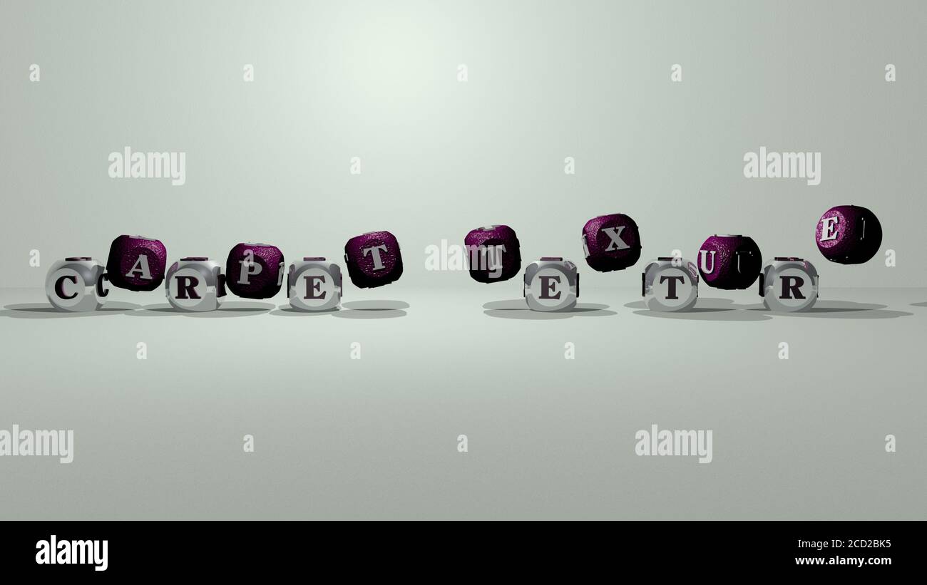 carpet texture dancing cubic letters, 3D illustration Stock Photo - Alamy