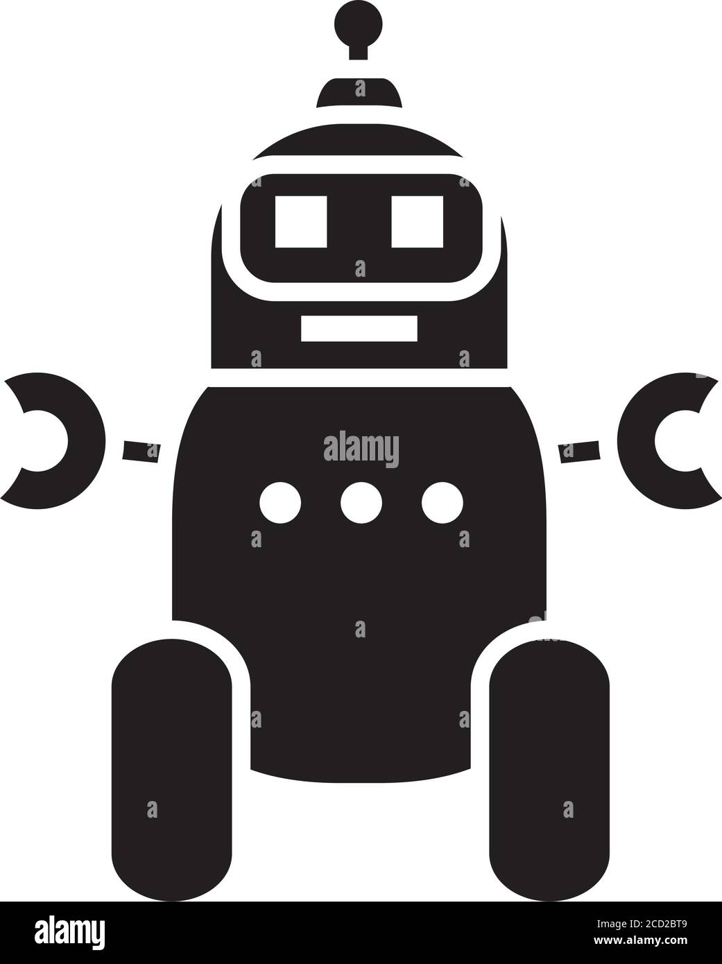 robotics concept, cartoon robot with cute face icon over white ...