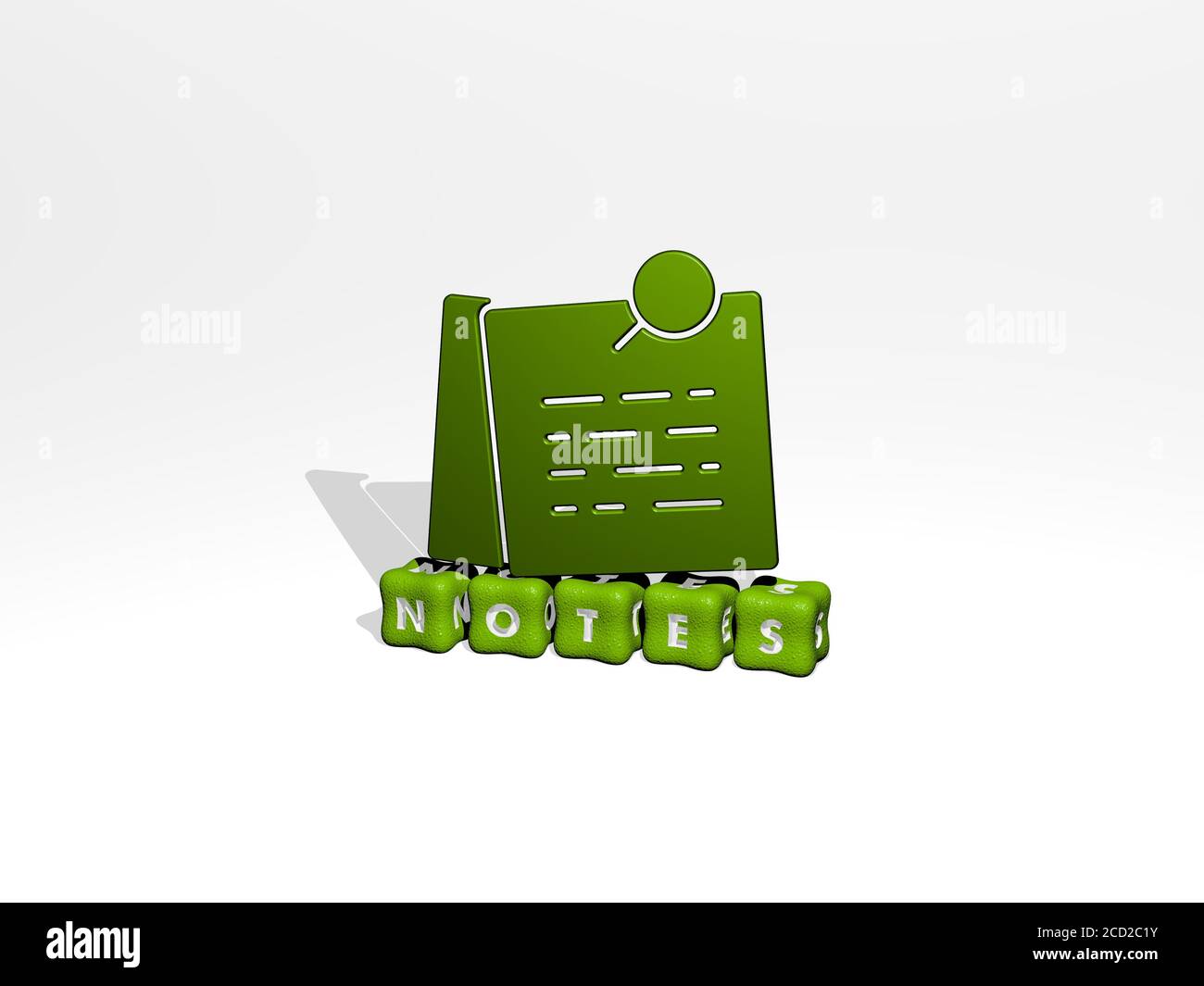 notes 3D icon on cubic text, 3D illustration Stock Photo - Alamy