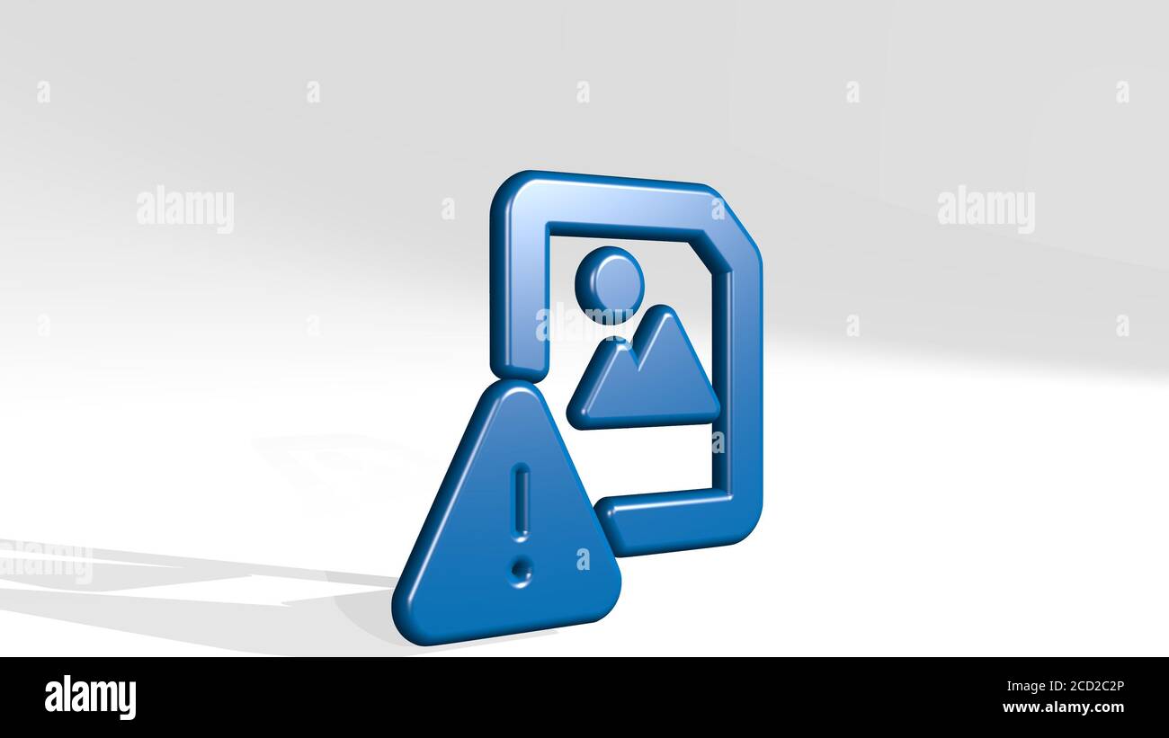 image file warning 3D icon casting shadow, 3D illustration Stock Photo ...