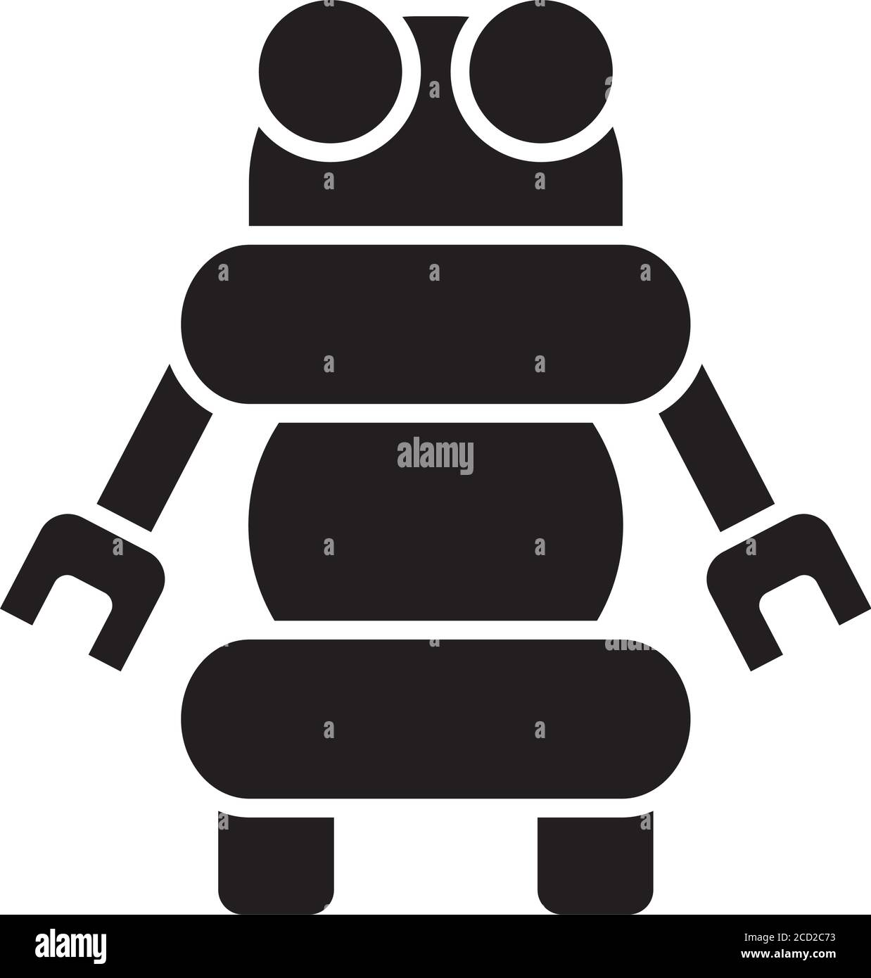 robotics concept, square robot standing over white background ...