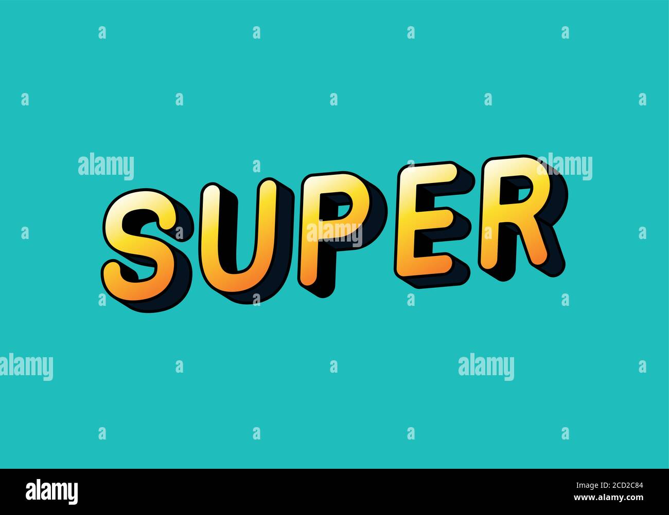 3d super lettering on blue background design, typography retro and ...