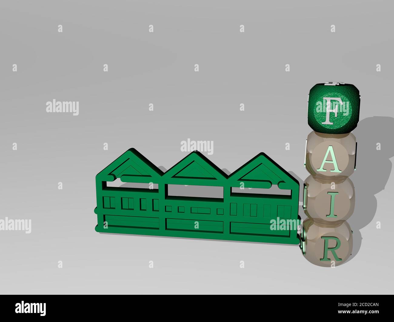 fair 3D icon beside the vertical text of individual letters, 3D ...