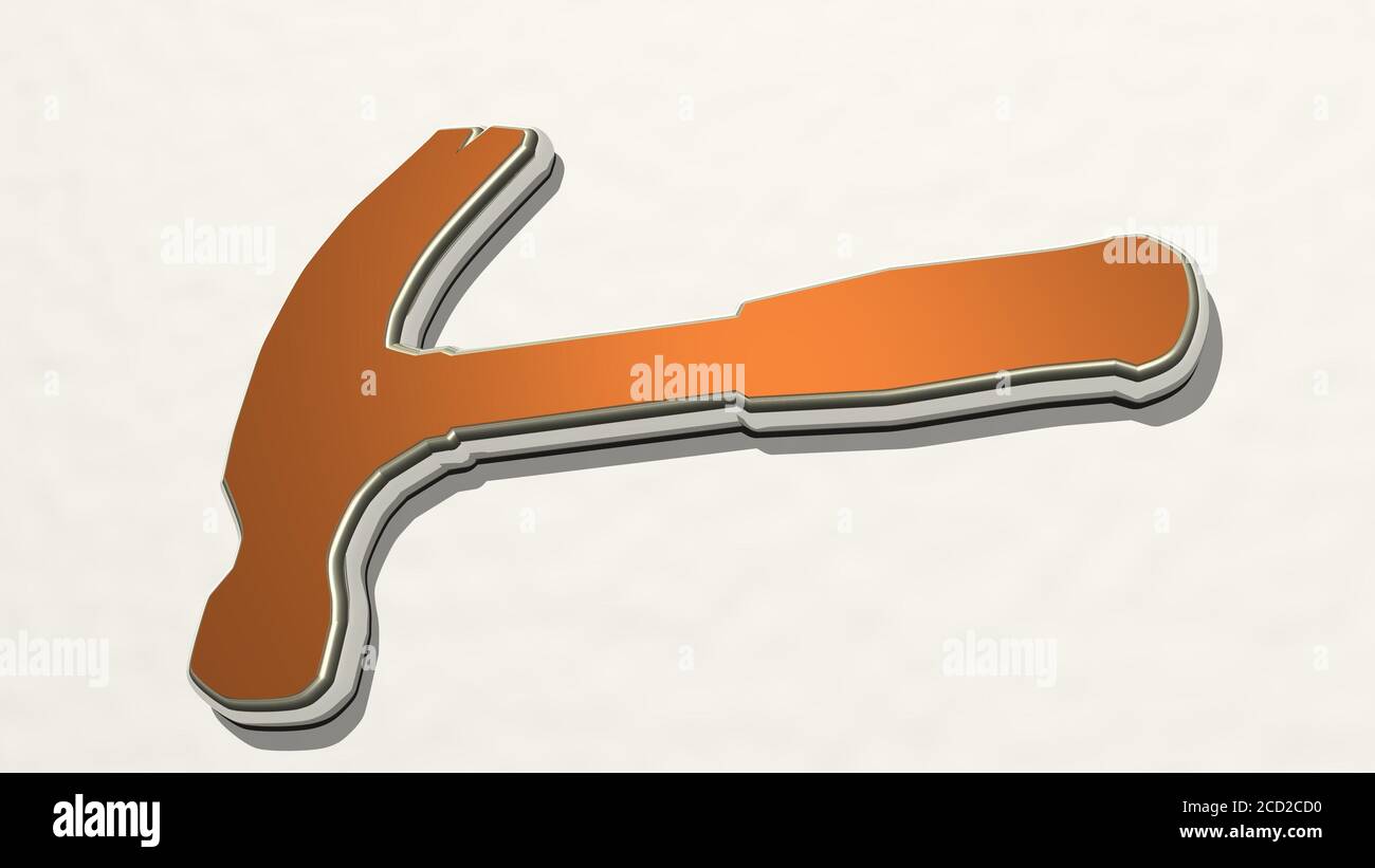 hammer 3D drawing icon, 3D illustration Stock Photo - Alamy