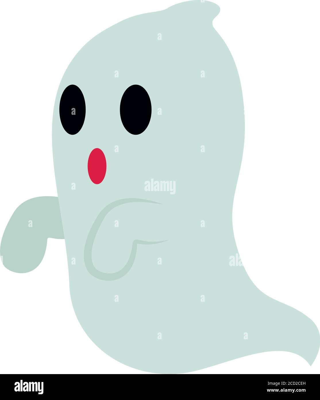 cartoon ghost icon over white background, flat style, vector ...