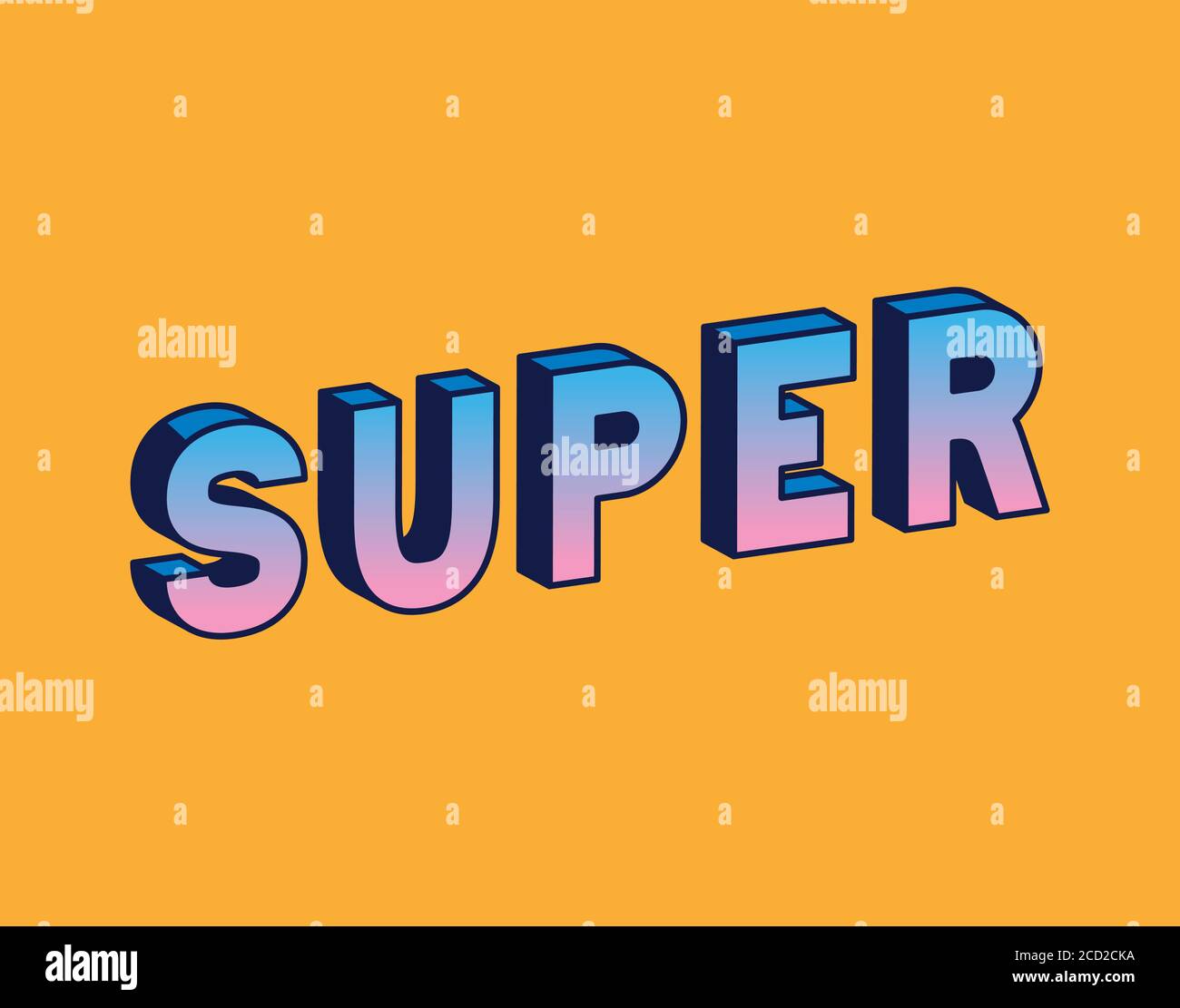 3d super lettering on orange background design, typography retro and ...