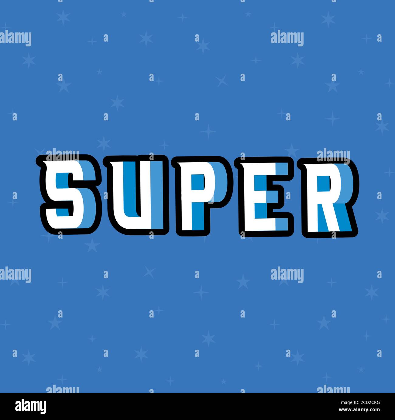 3d super lettering on blue background design, typography retro and ...