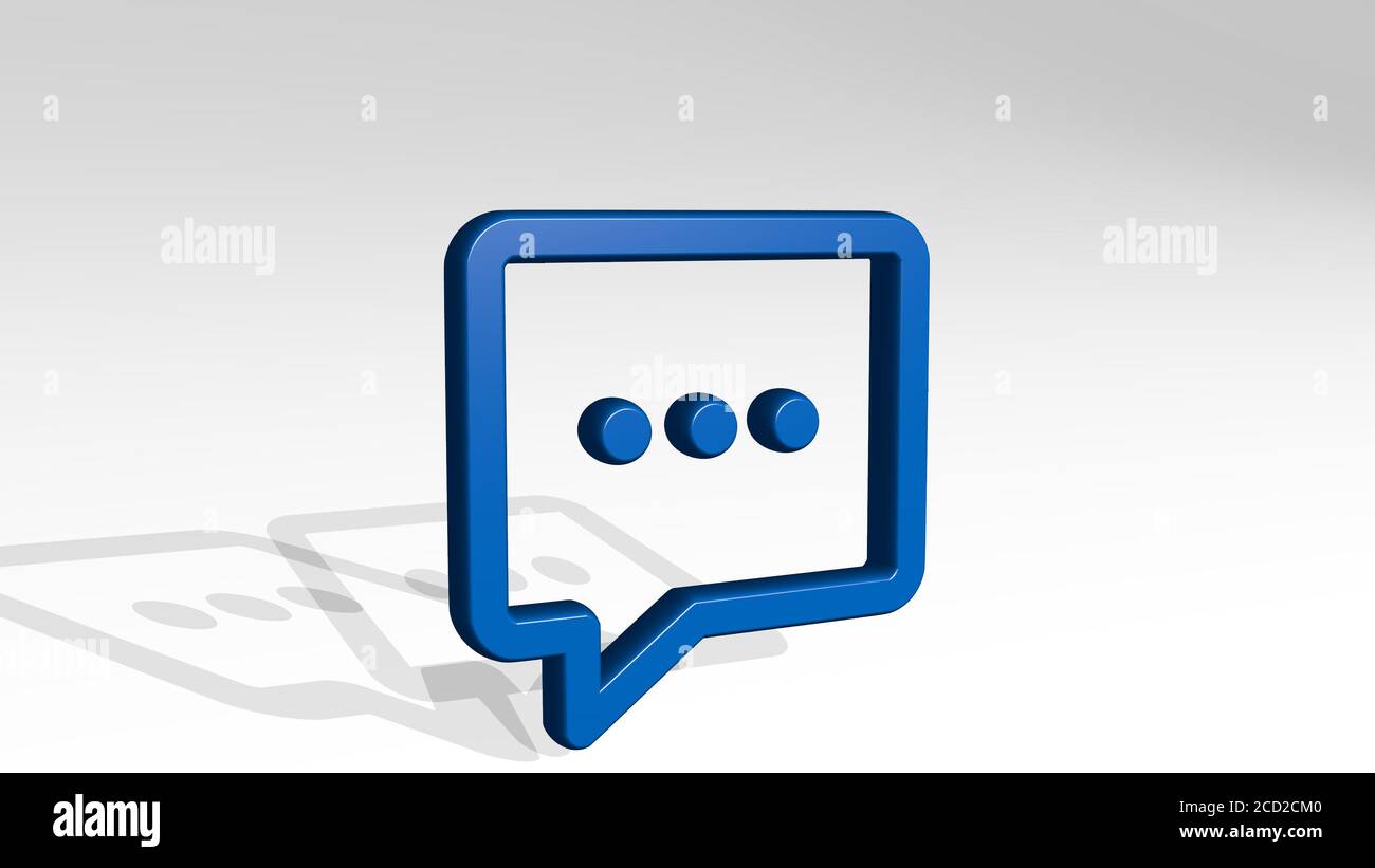 messages bubble square typing 3D icon casting shadow, 3D illustration ...