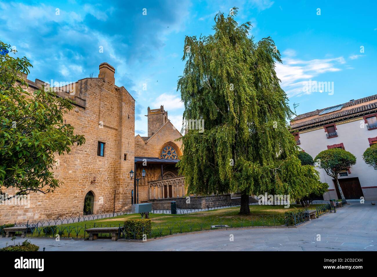 Low angle shot of a monastery in Navarra, Spain Stock Photo - Alamy