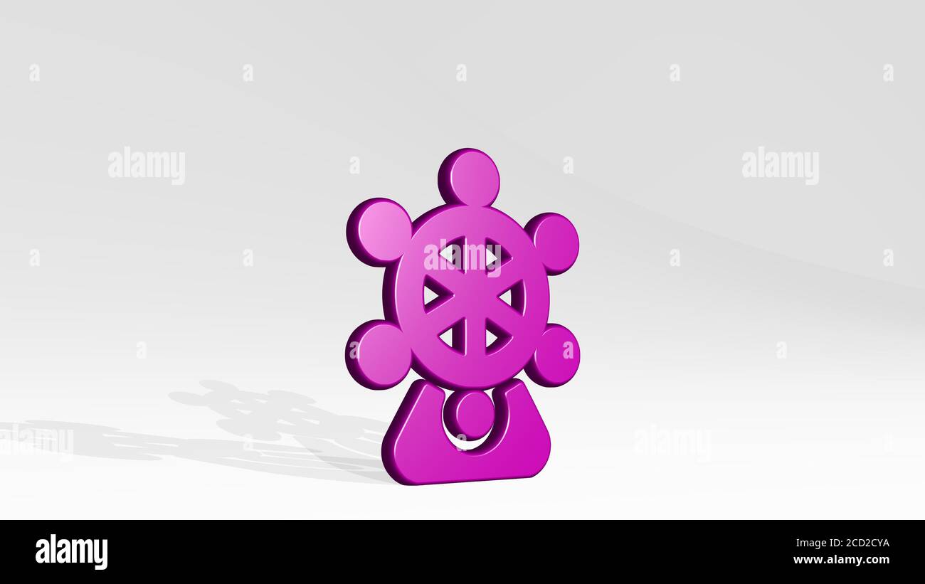 amusement park ferris wheel 3D icon casting shadow, 3D illustration ...