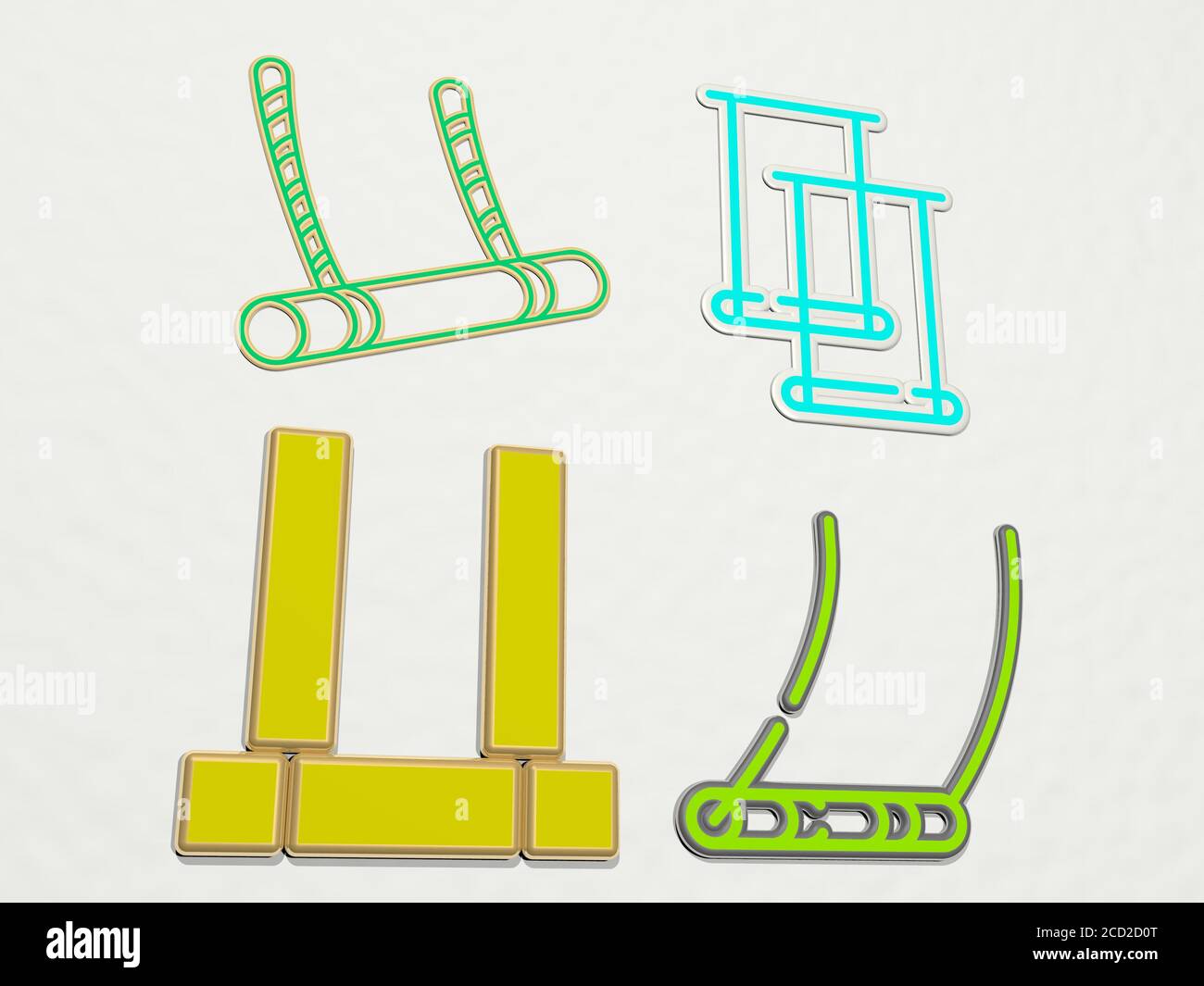 trapeze 4 icons set, 3D illustration Stock Photo - Alamy