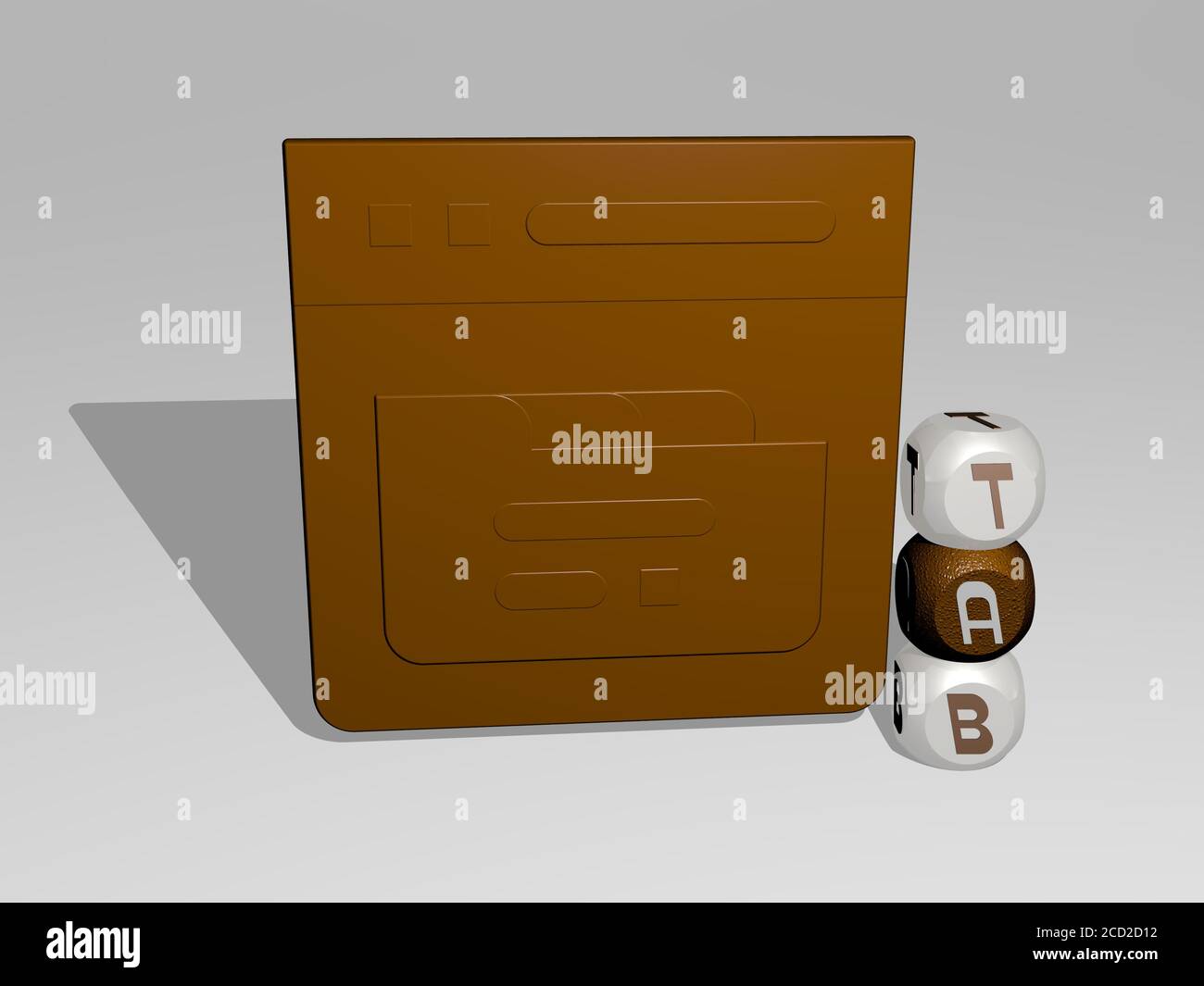 tab 3D icon beside the vertical text of individual letters, 3D ...
