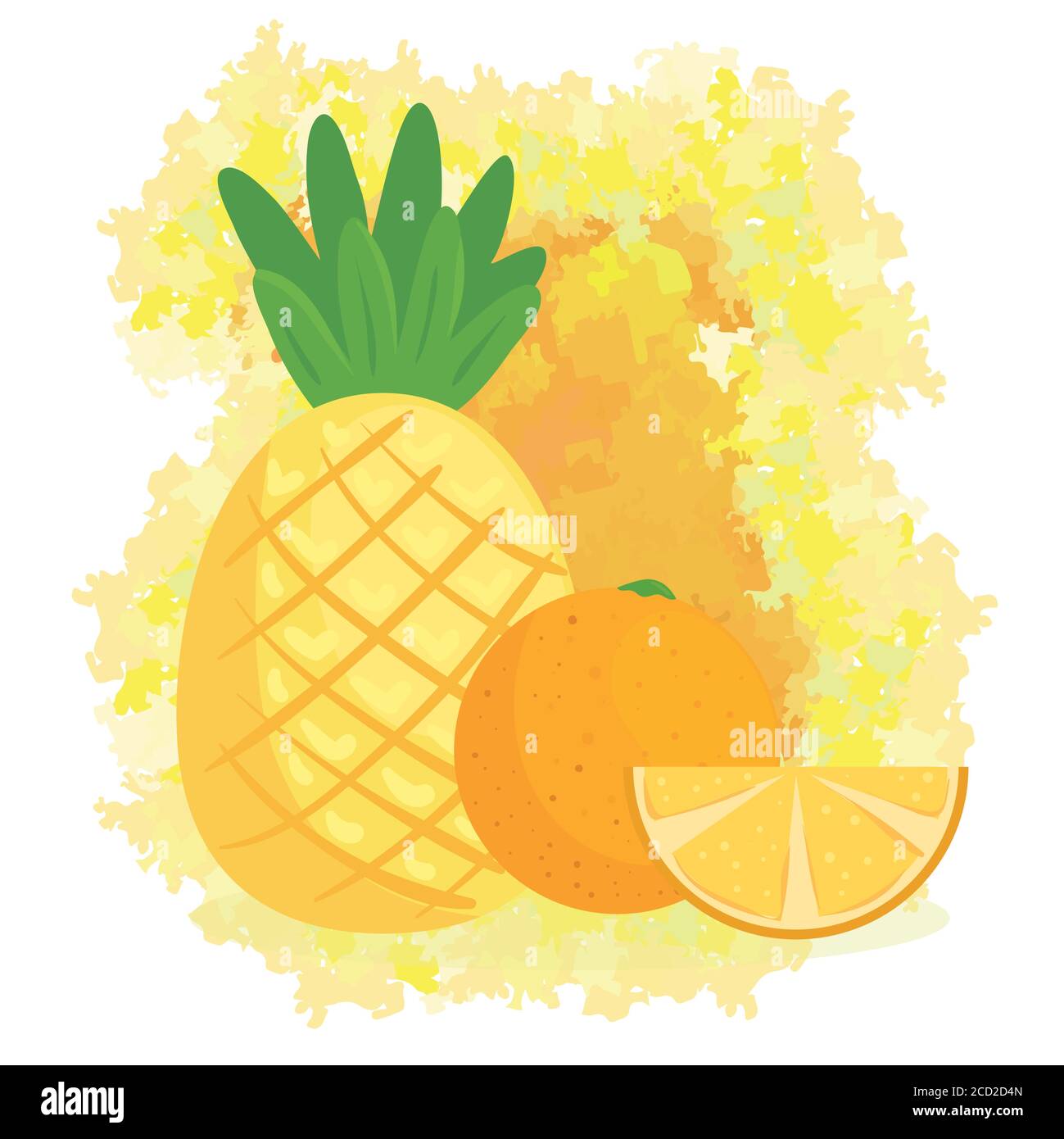 fresh fruits, pineapple and orange Stock Vector Image & Art - Alamy