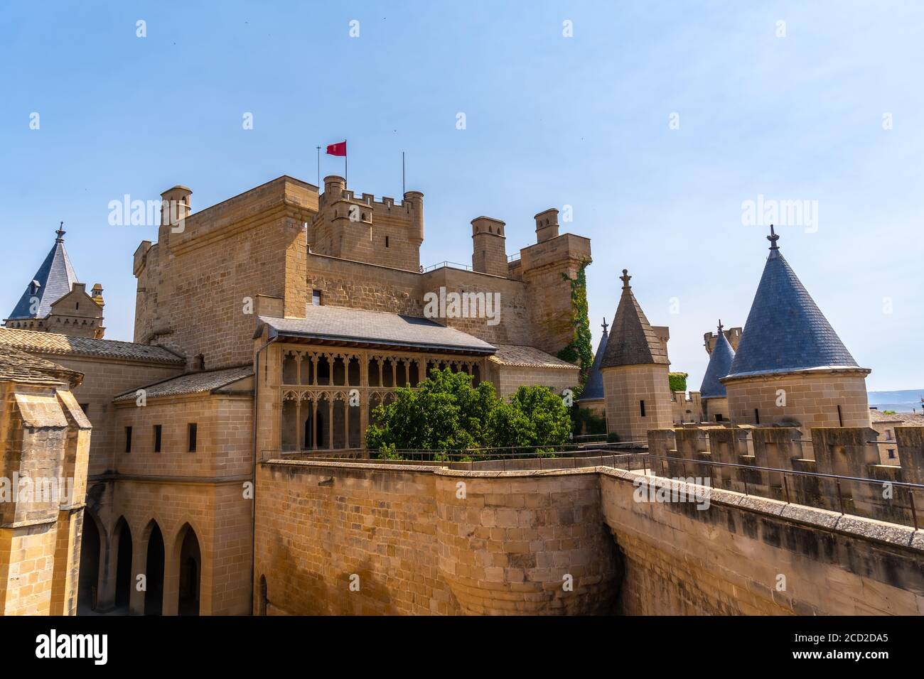 Low angle shot of a castle in Navarra, Spain Stock Photo - Alamy