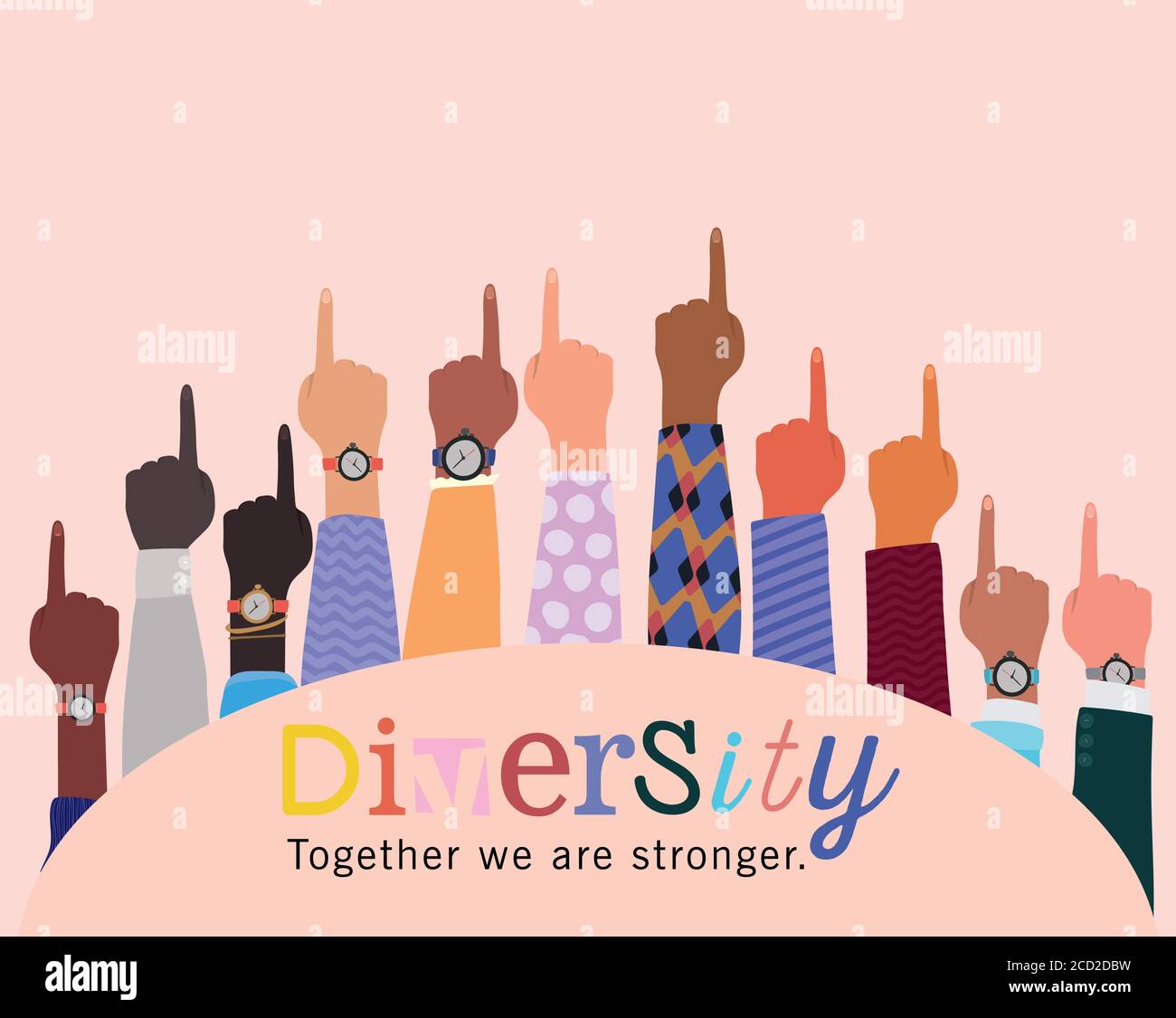 diversity together we are stronger and number one hands up design ...