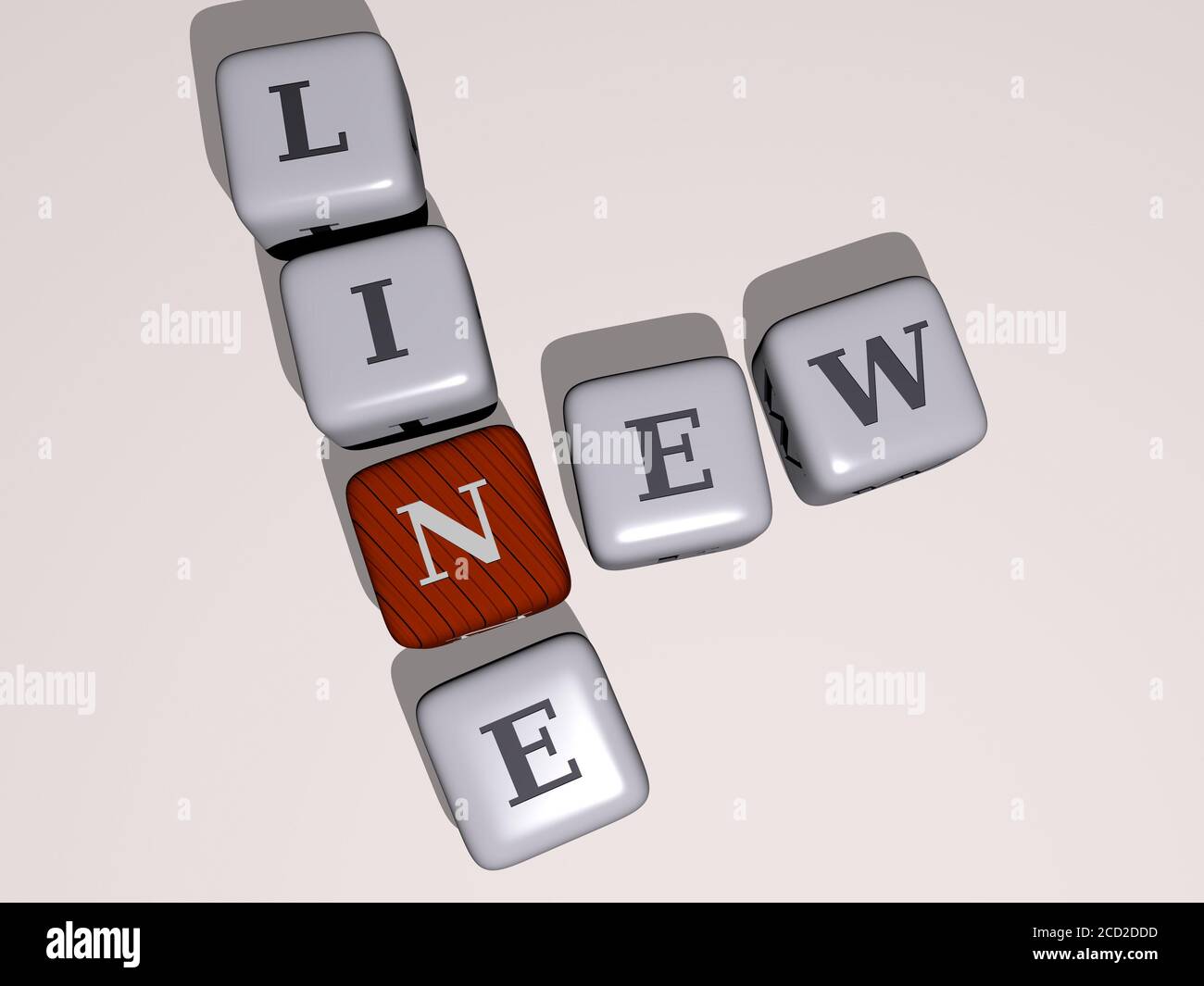 new line crossword by cubic dice letters, 3D illustration Stock Photo ...