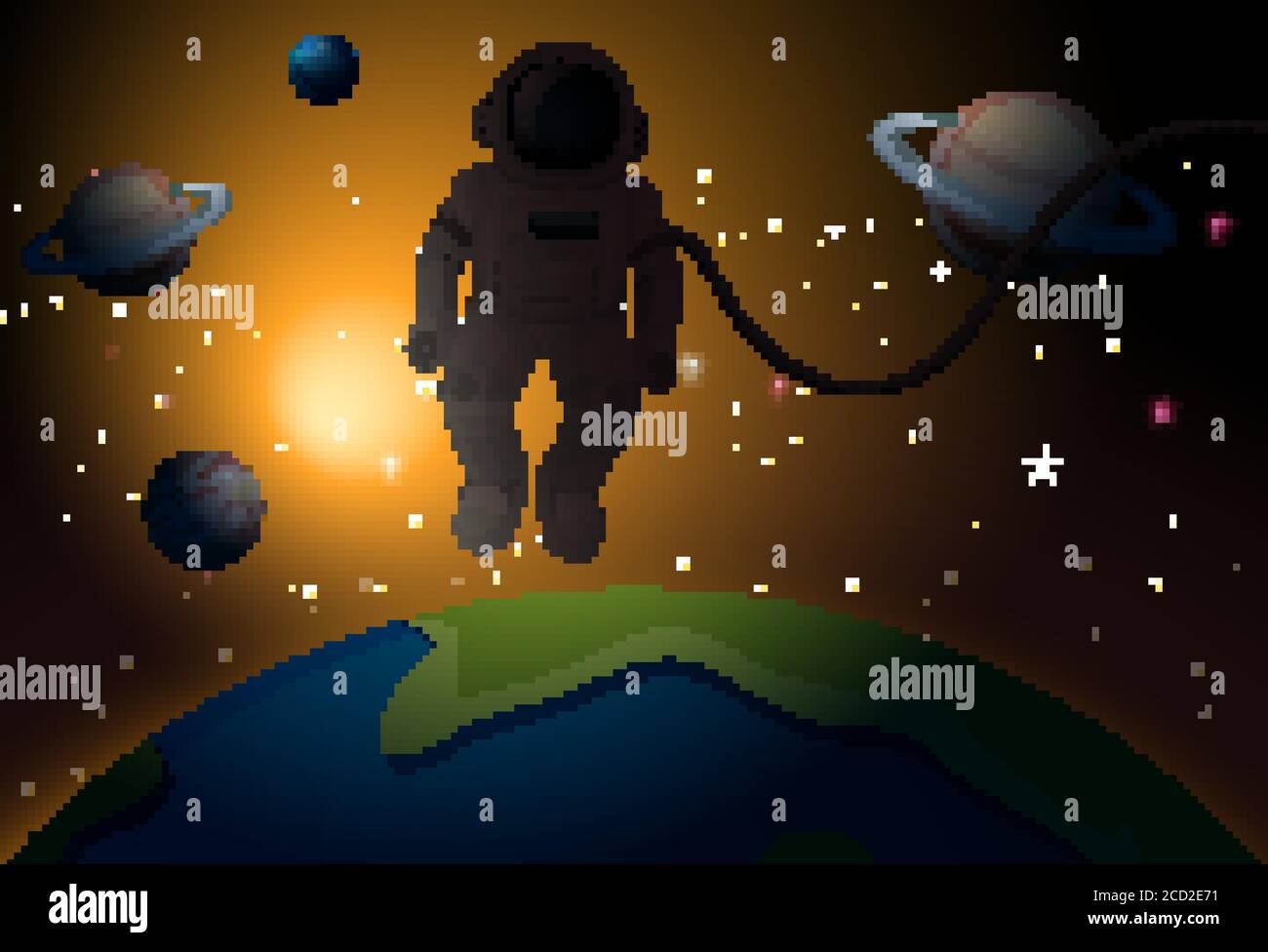 Astronaut in space scene illustration Stock Vector Image & Art - Alamy