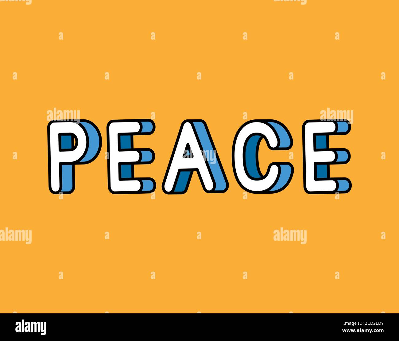 3d peace lettering on orange background design, typography retro and ...