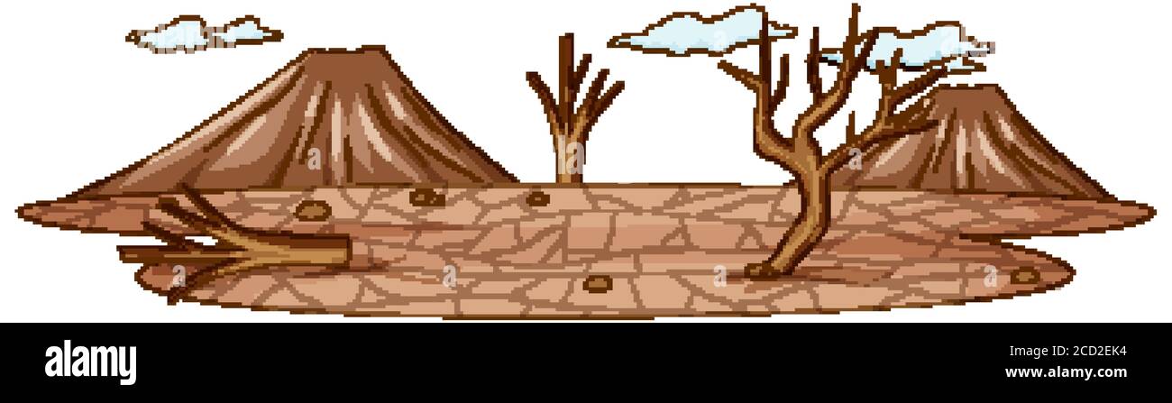 Simple scene of drought land illustration Stock Vector Image & Art - Alamy