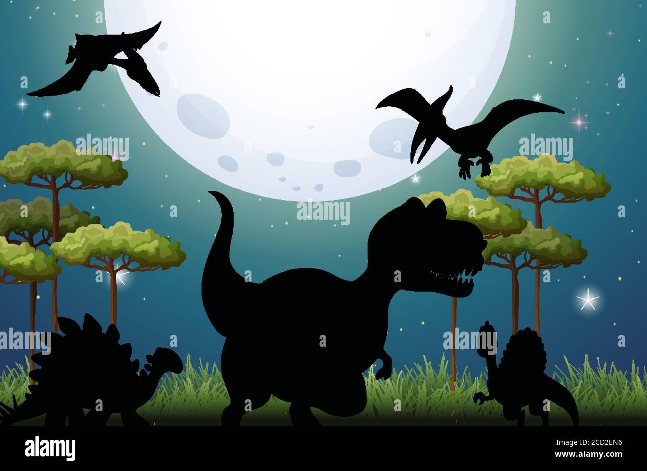 Dinosaur in nature background illustration Stock Vector Image & Art - Alamy