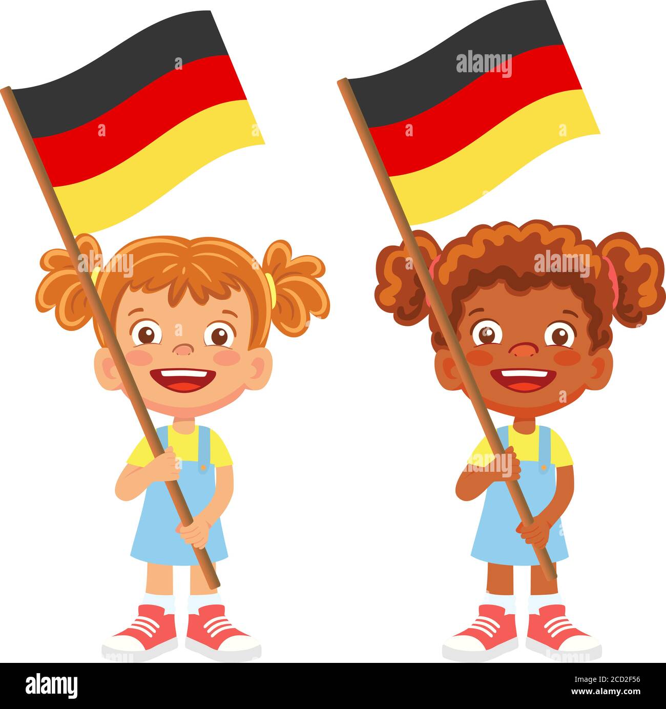 Germany flag in hand. Children holding flag. National flag of Germany ...