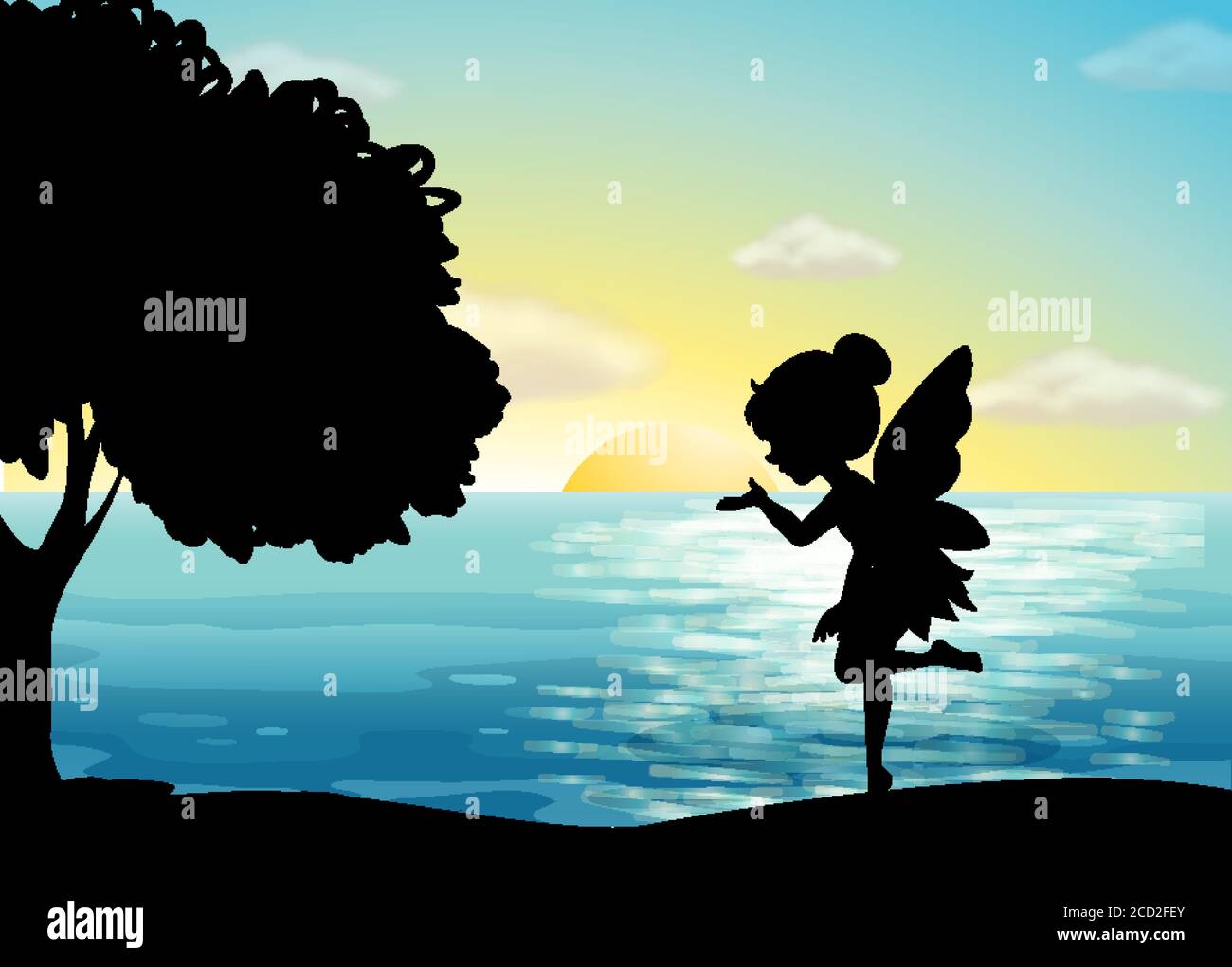 Fairy characters in nature scene illustration Stock Vector Image & Art ...