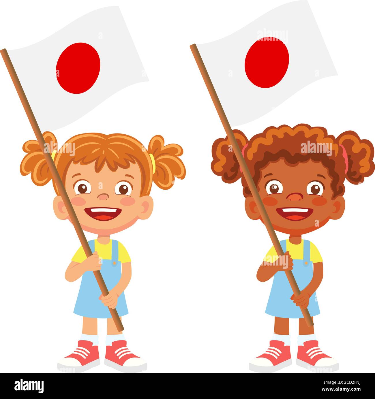 Japan flag in hand. Children holding flag. National flag of Japan ...